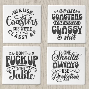 Naughty Coaster Quotes SVG Bundle, Funny Coaster Sayings, Coaster Svg ...