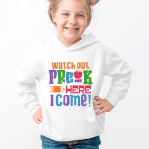Kids School Shirt Svg, Watch Out Pre K Here I Come, Back to School Svg ...