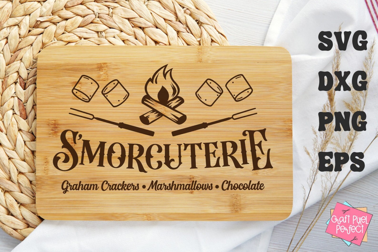 Smorcuterie Svg, Charcuterie Board Svg, S'mores Board Svg, Camping Svg ...
