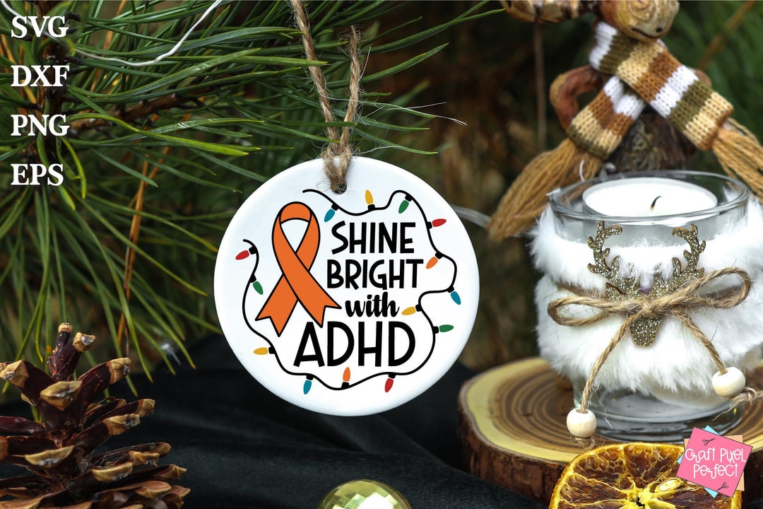 ADHD Christmas Ornament Svg, Mental Health Ornament Svg, Anxiety ...