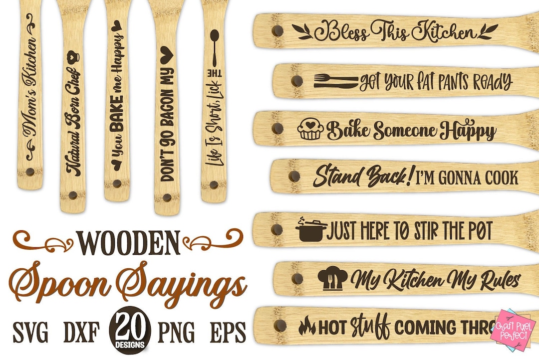 Wooden Spoon SVG, Funny Kitchen Quotes Svg, Spoon Handle Sayings Svg ...