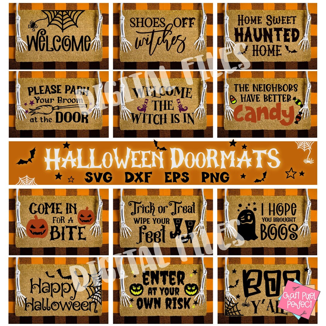 Halloween Doormat Bundle, Halloween Svg Bundle, Doormat Svg Bundle ...
