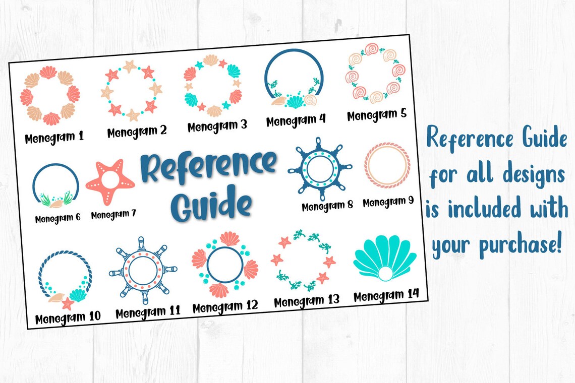 Sea Monogram Svg Sea Shell Monogram Bundle Monogram Bundle - Etsy