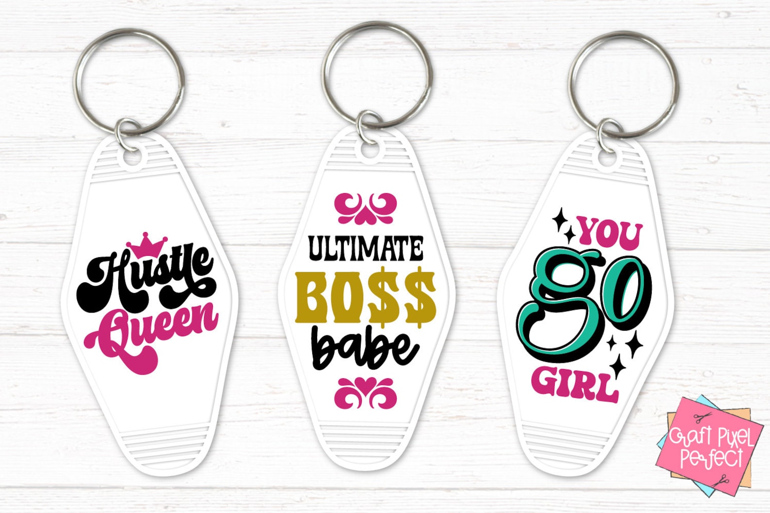 Retro Girl Boss Motel Keychain Svg Bundle Women Empowerment - Etsy