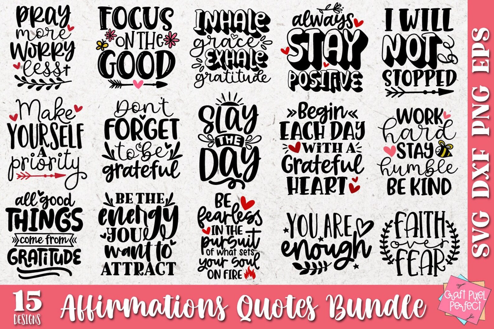 Affirmations Quotes Bundle, Inspirational Sayings, Positive Thinking ...