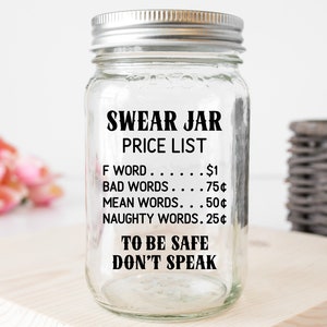 Swear Jar Svg, Funny Jar Sayings, Profanity Jar Svg, Cussing Jar Svg, Swearing Svg, Savings Coin ...