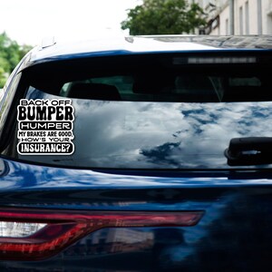 Funny Printable Bumper Car Sticker, Car Decal Svg, Back off Bumper ...