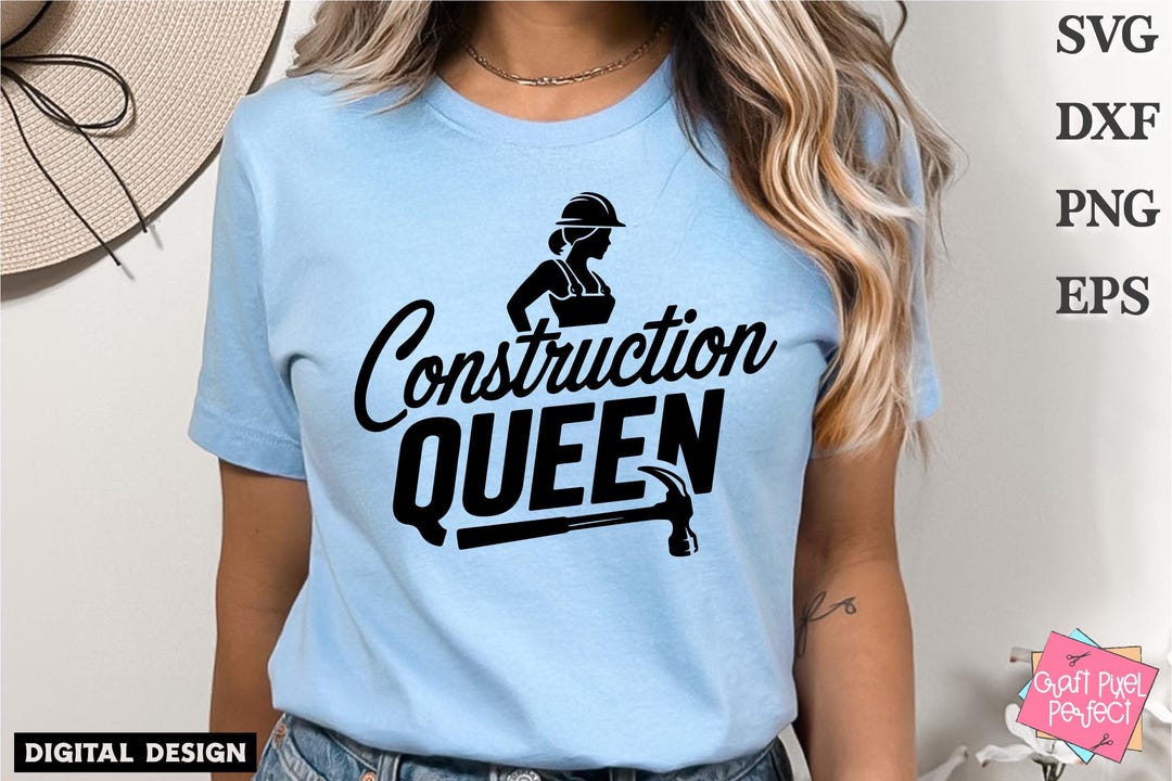 Female Construction Worker Svg, Women in Construction Shirt Svg, Blue ...