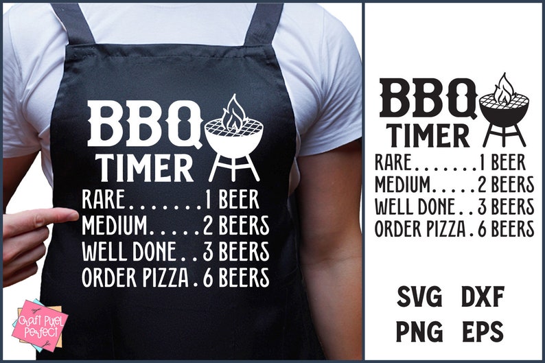 BBQ Timer Men Apron Saying Svg Grilling BBQ Quote Funny Dad - Etsy Israel