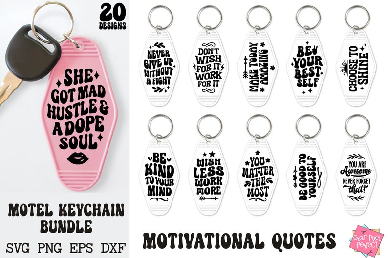 Motel Keychain Svg, Motivational Keychain Svg, Hotel Keychain Svg ...