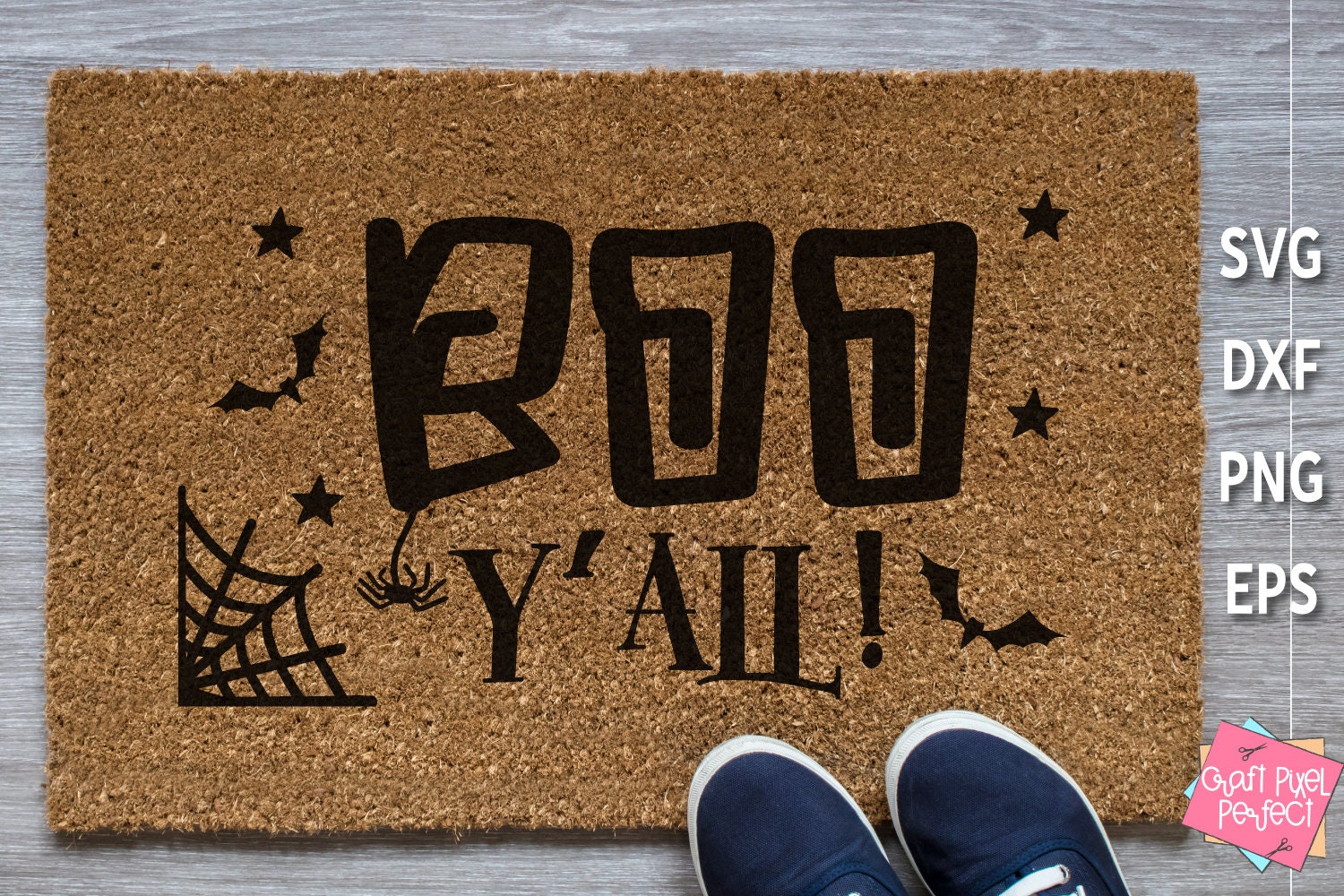 Boo Y'all Welcome Mat Svg, Halloween Doormat Svg, Floor Mat Svg, Front ...