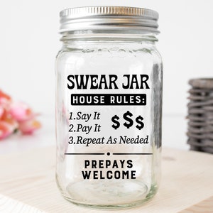 Swear Jar Svg, Funny Jar Sayings, Profanity Jar Svg, Cussing Jar Svg, Swearing Svg, Savings Coin ...