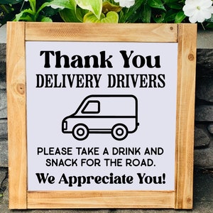 Delivery Driver Snack Sign Svg, Delivery Thank You Sign Svg, Front Door ...