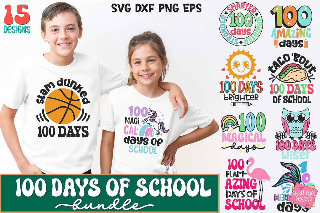 100 Days of School SVG Bundle, 100 Days Boy Shirt Svg, School Svg ...
