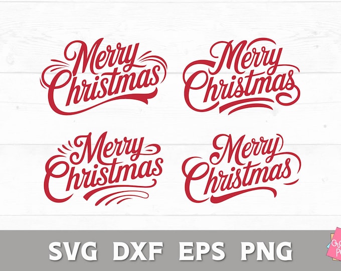 Beautiful, Modern Merry Christmas Script Typography SVG Digital File ...