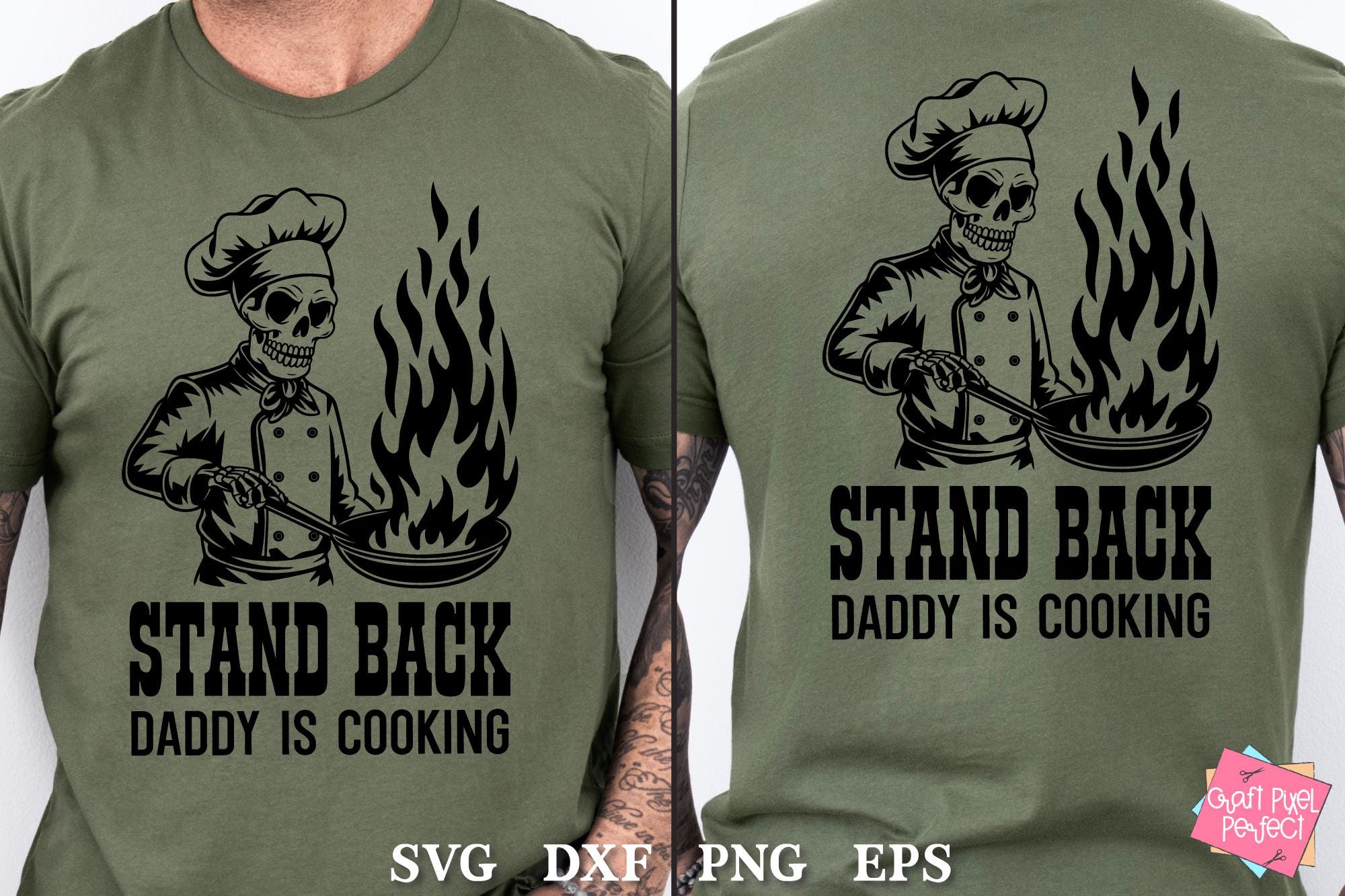 Funny Dad Apron Svg, Skeleton Chef SVG PNG, Skull Cooking Svg, Men ...
