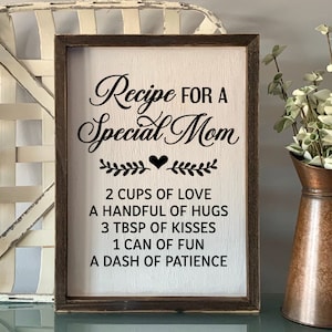 Mom Cutting Board Svg, Recipe for A Special Mom, Mother's Day Svg ...