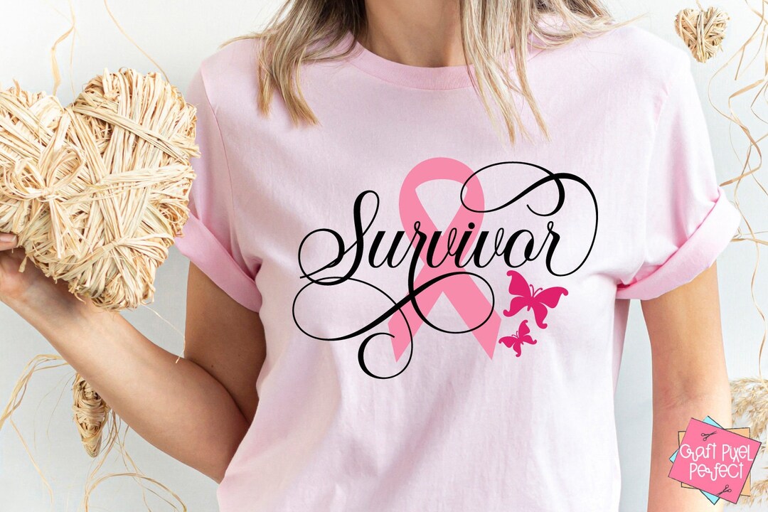 Breast Cancer Survivor Shirt Svg Pink Ribbon Awareness - Etsy