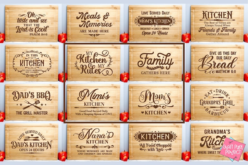 Cutting Board Quotes Svg Bundle Kitchen Towel Svg Potholder Etsy