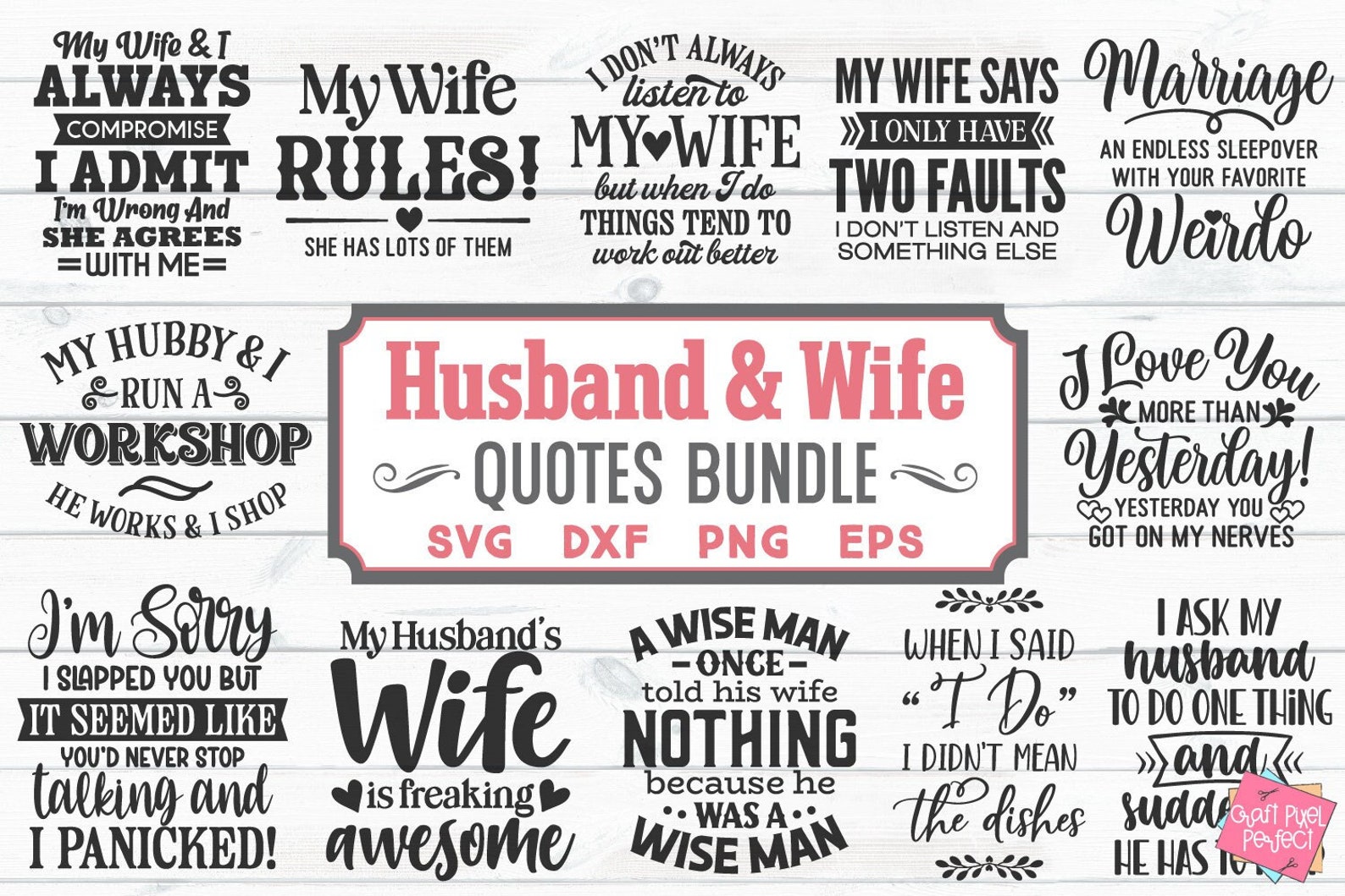 Husband and Wife Svg Bundle, Marriage Sayings Svg, Svg Bundle, Funny ...