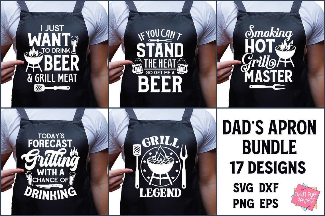 Dad's Apron SVG Bundle Funny BBQ Grilling Quotes - Etsy