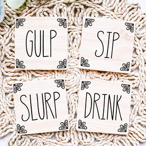 Sip Drink Slurp Gulp Svg, Coaster Svg Designs, Wine Svg, Coffee Svg ...