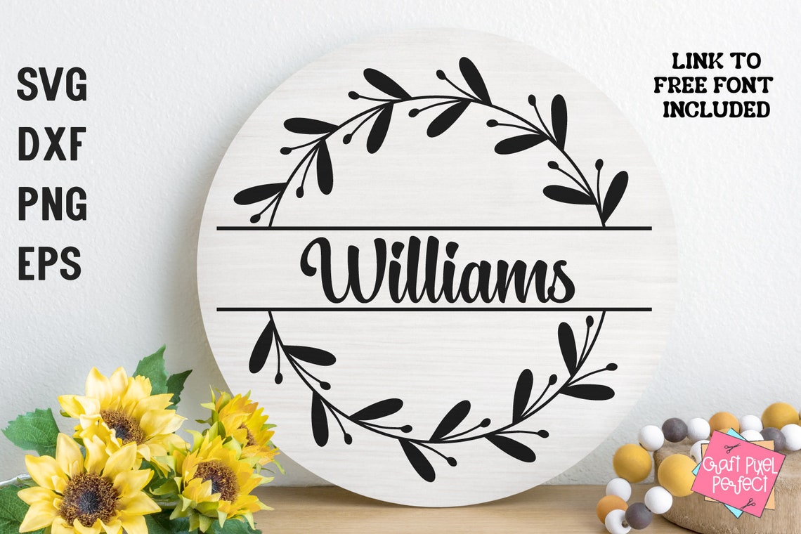 Split Wreath Svg, Floral Frame Svg, Split Monogram Frame Svg Bundle ...