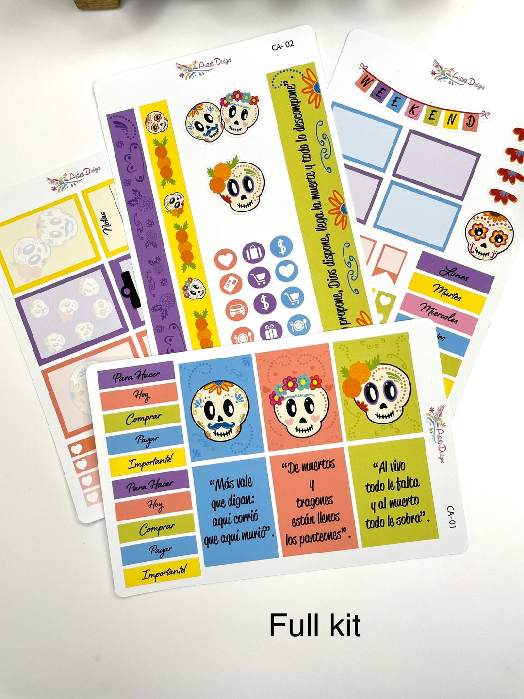 Calaveritas De Azúcar Kit Planners Stickers - Etsy