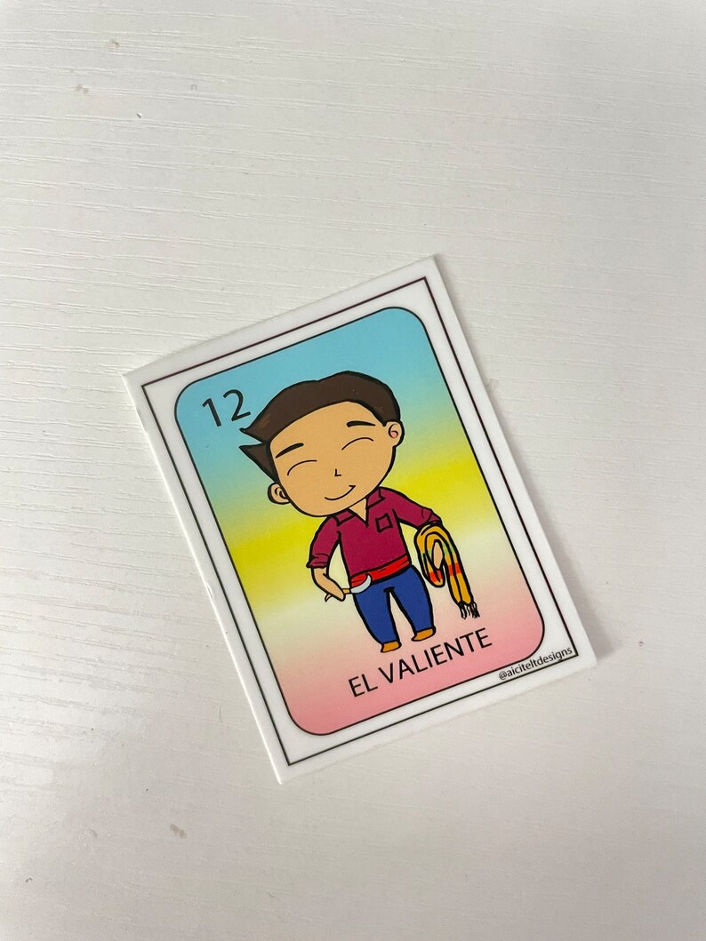 El Valiente - Lotería Die Cut Vinyl Sticker - Etsy