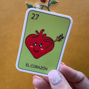 El Corazón Lotería Card Die Cut Vinyl Sticker - Etsy
