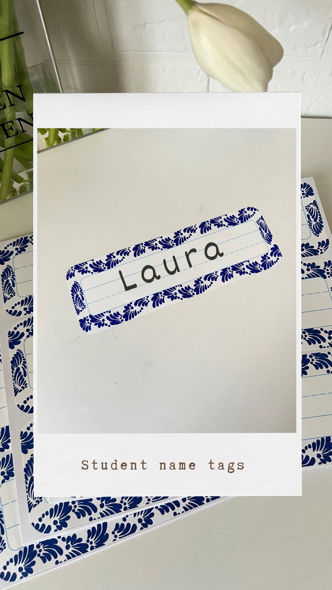 Talavera in Blue Student Desk Name Plates Set of 12, 24, or 36 Pack - Etsy