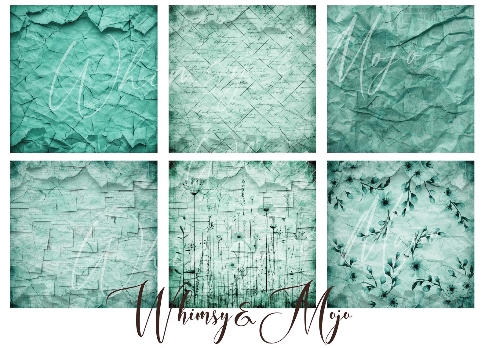 Distressed Paper Textures ANTIQUE PATINA GREEN Printable Junk Journal ...