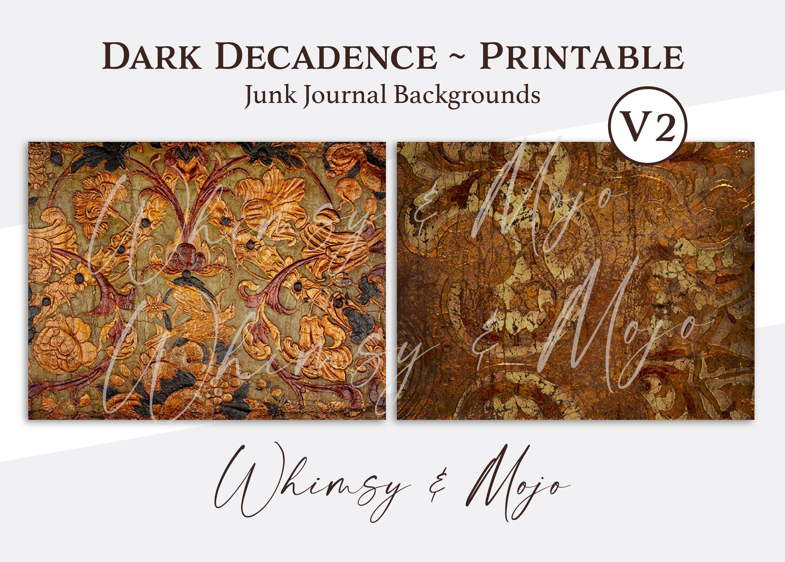 DARK DECADENCE Junk Journal Printable Backgrounds Junk Journal - Etsy