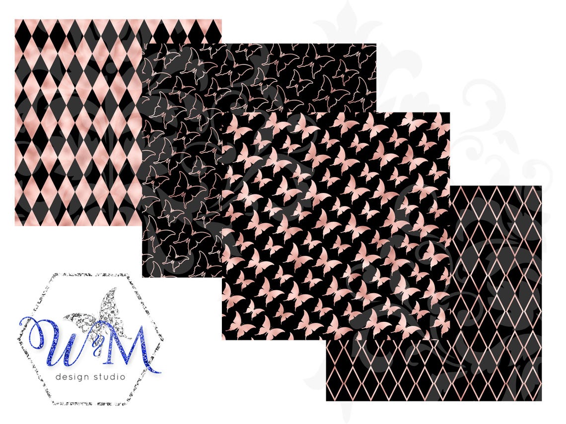 Rose Gold Digital Paper 12 X 12" Rose Gold Foil Paper, Rose Gold ...
