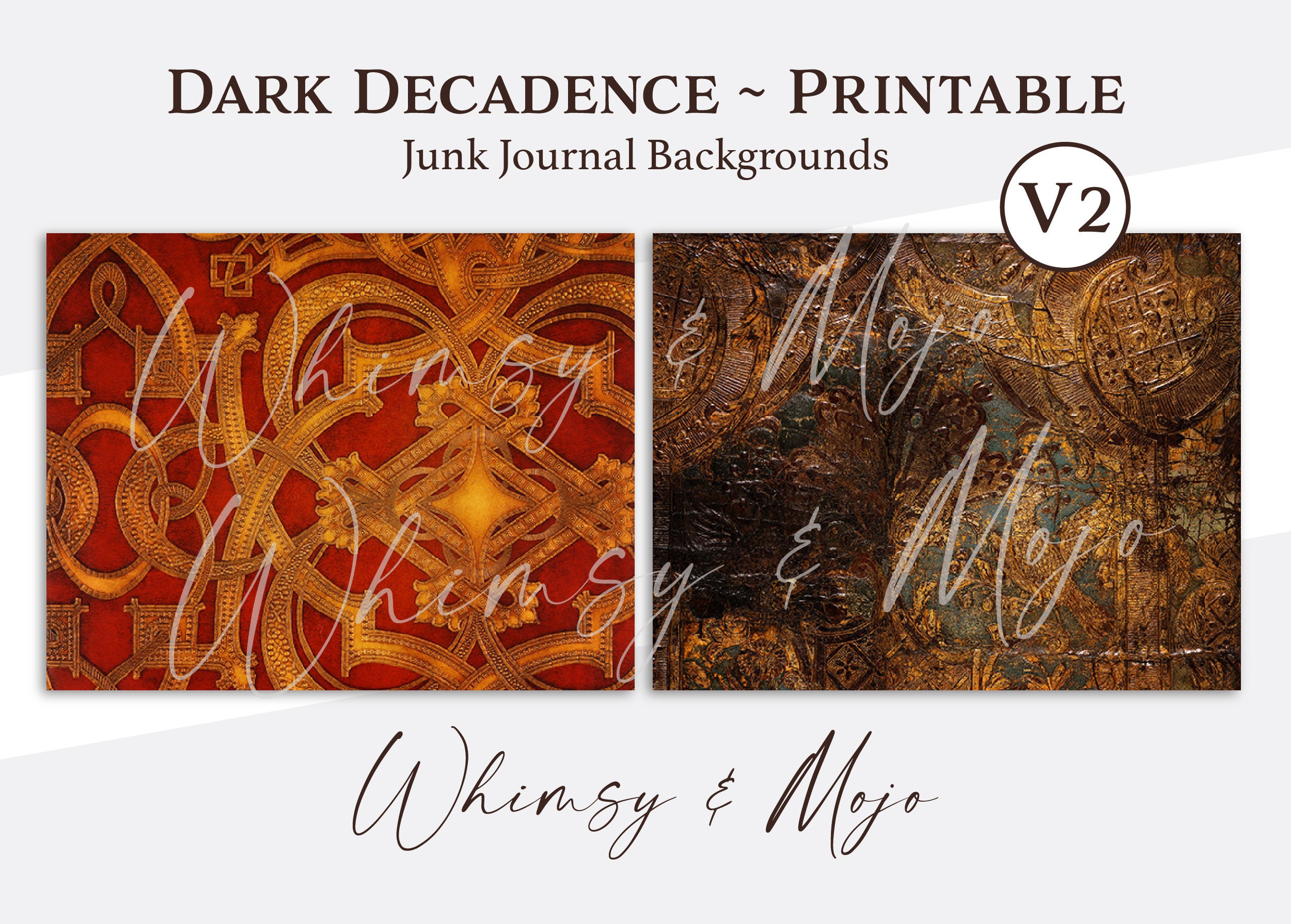 DARK DECADENCE Junk Journal Printable Backgrounds Junk Journal - Etsy