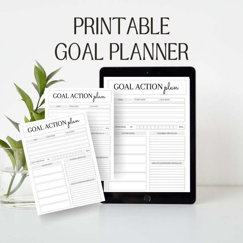 Achieve Your Goals Printable Structured Action Plan Guide, Motivational ...