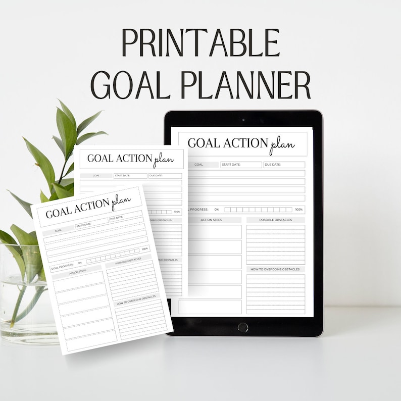 Achieve Your Goals Printable Structured Action Plan Guide, Motivational ...