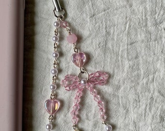 Handmade Purple Flower and Butterfly Phone Charm, Kawaii Phone Strap ...