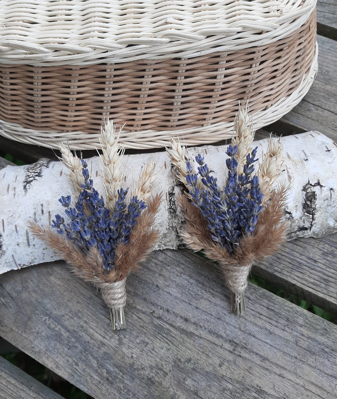 Dried Plants Boutonnieres Pampas Meadow Plants Men Boutonniere Wedding ...
