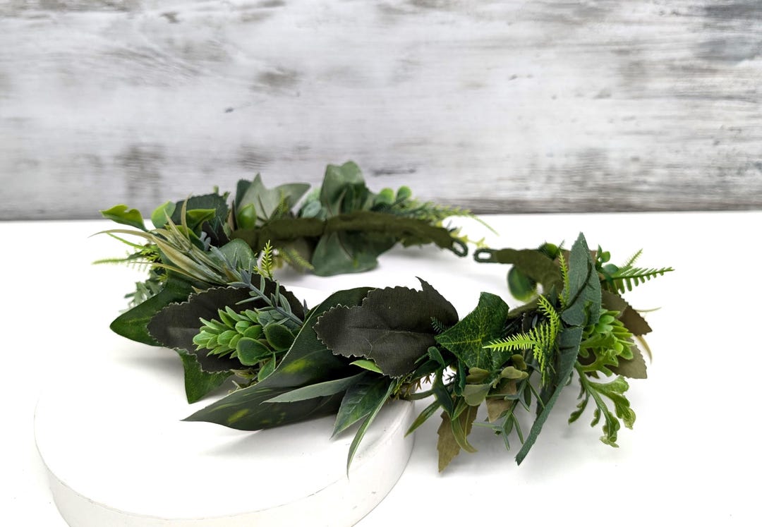 Faux Greenery Headband: Woodland Bridal Crown, Festival Hair Accessory ...