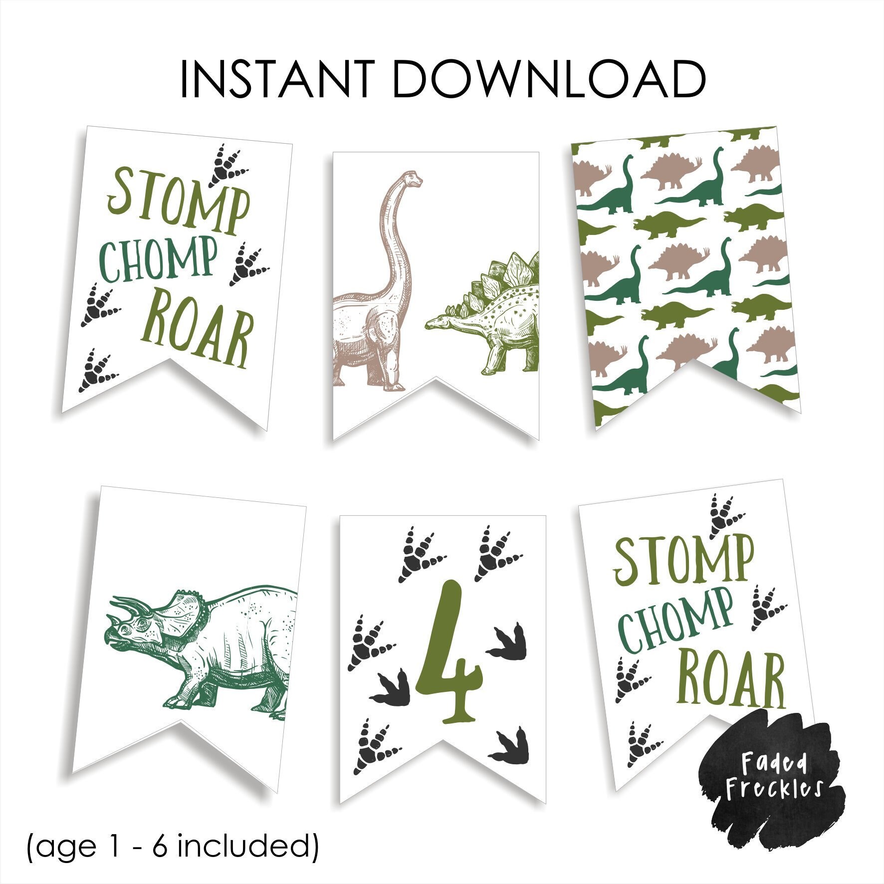 dinosaur-birthday-banner-printable-instant-download-boy-etsy