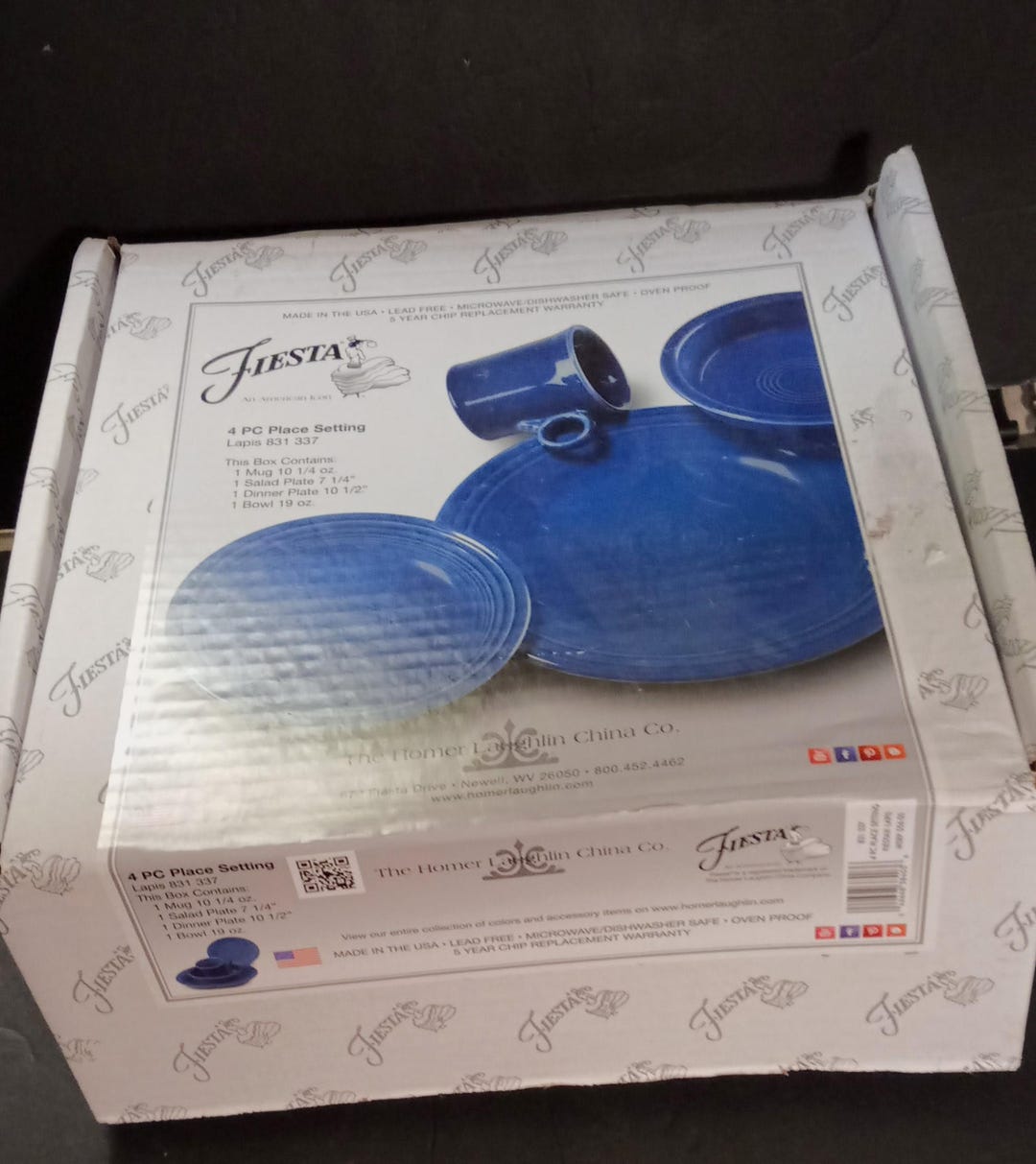 4 Piece Place Setting of Blue Fiestaware in Original Box - Etsy