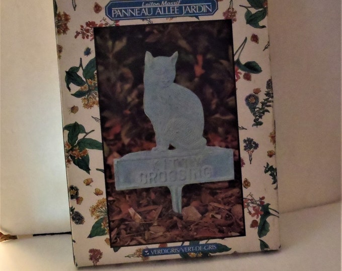 Solid Brass Garden Path Sign "kitty Crossing" - Etsy