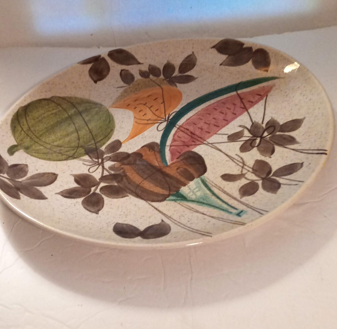 Red Wing "tampico" Pattern Ceramics Large Dinner/serving Plate - Etsy