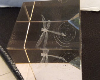 New Blue, Purple & Green Glass Dragonfly Paperweight - Etsy