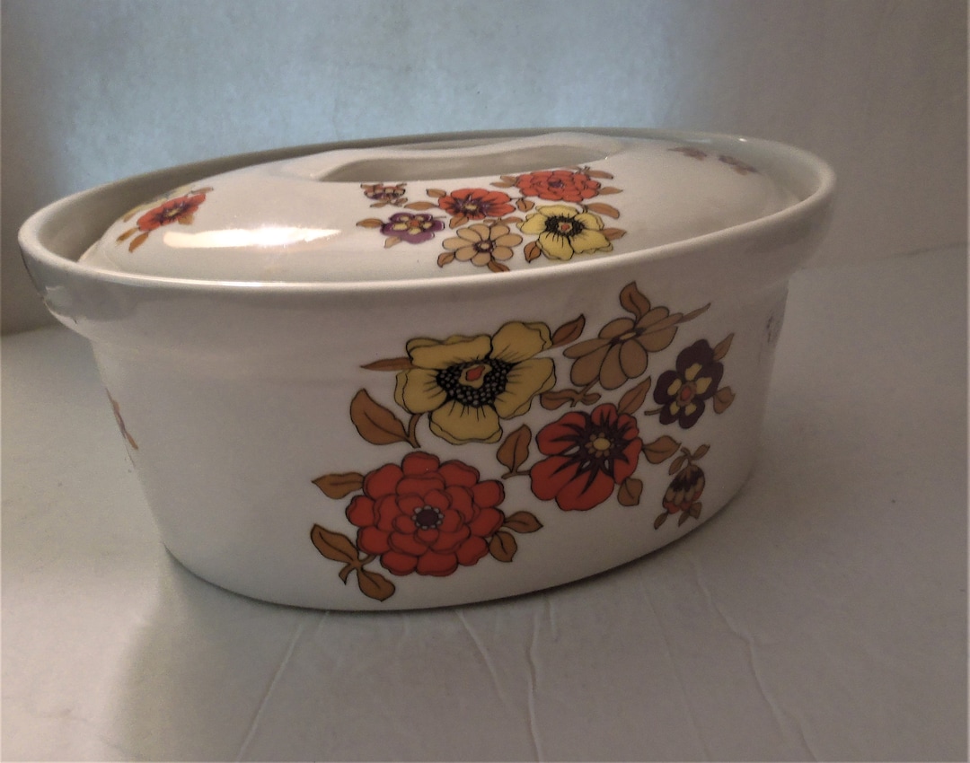 Apilco Porcelaine a Feu Ceramic Floral Bakeware Casserole W/lid - Etsy
