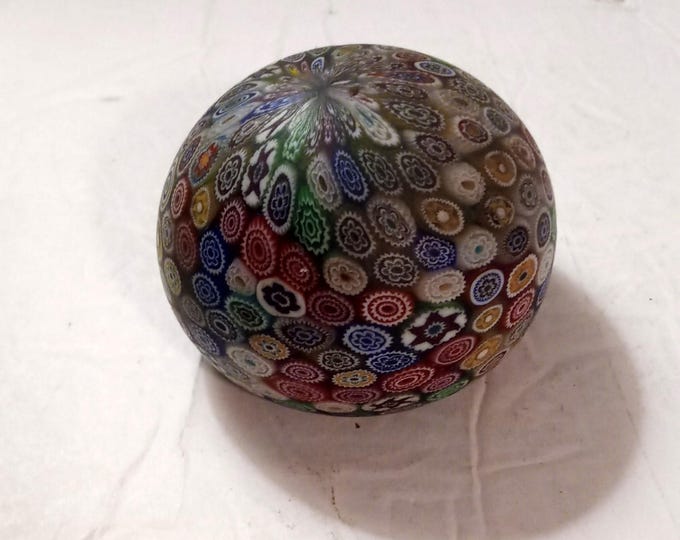 Murano Millefiori Glass Satin Matte Finish Paperweight - Etsy