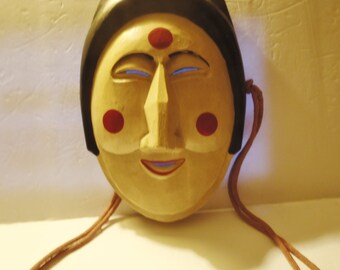 Wooden Korean Mask | Etsy