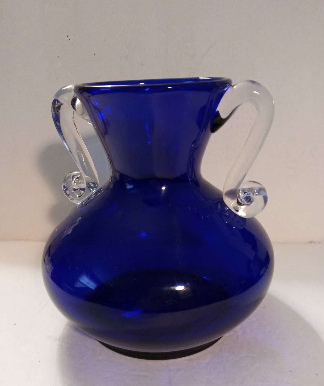 Vintage Cobalt Blue Vase W/ Handles - Etsy