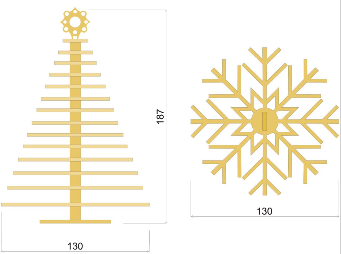 Standing Christmas Tree CNC Laser Cut DIY Christmas - Etsy